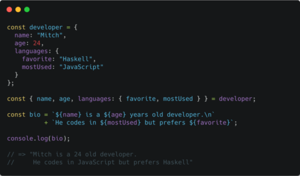 Contoh Destructuring Object Dalam Javascript 5137